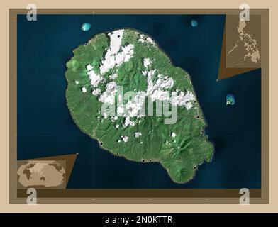 Camiguin, province of Philippines. Low resolution satellite map Stock ...