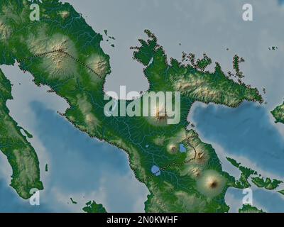 Camarines Sur, province of Philippines. Colored elevation map with ...