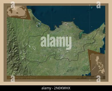 Capiz, province of Philippines. Low resolution satellite map. Locations ...