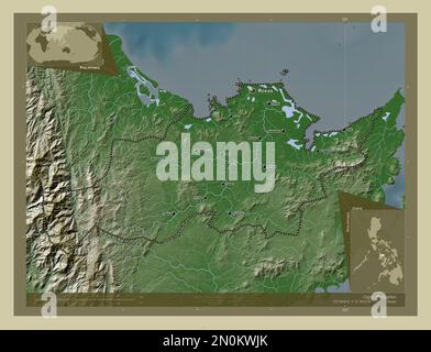 Capiz, province of Philippines. Colored elevation map with lakes and ...