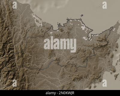 Capiz, province of Philippines. Colored elevation map with lakes and ...