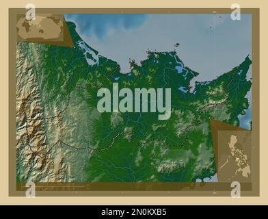 Capiz, province of Philippines. Colored elevation map with lakes and ...