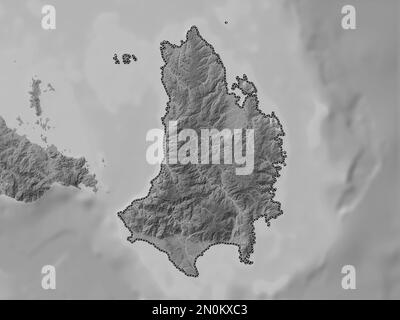 Catanduanes, province of Philippines. Grayscale elevation map with ...