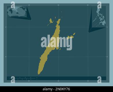 Cebu, province of Philippines. Solid color shape. Locations and names ...