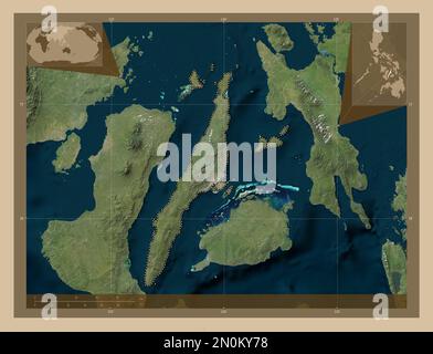 Cebu, province of Philippines. Low resolution satellite map. Locations ...