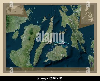 Cebu, province of Philippines. High resolution satellite map Stock ...