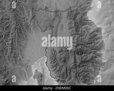 Compostela Valley, province of Philippines. Grayscale elevation map ...