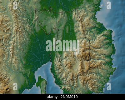 Compostela Valley, province of Philippines. Colored elevation map with ...