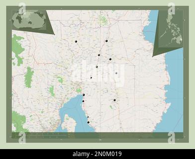 Bataan, province of Philippines. Open Street Map. Locations of major ...