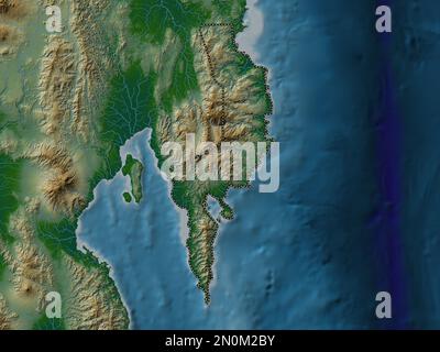 Davao Oriental, province of Philippines. Elevation map colored in wiki ...
