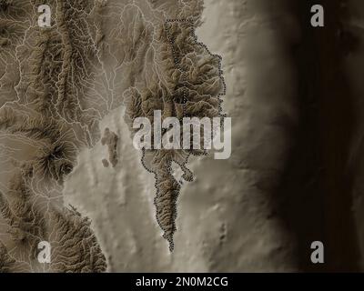 Davao Oriental, province of Philippines. Colored elevation map with ...