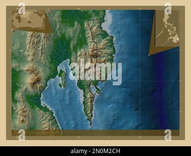 Davao Oriental, province of Philippines. Elevation map colored in wiki ...
