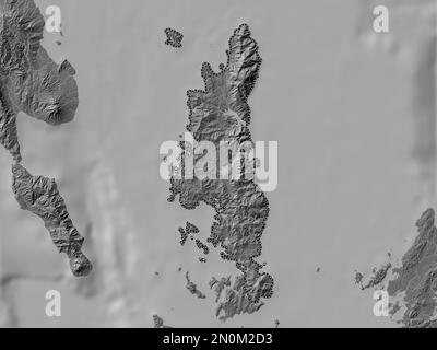 Dinagat Islands, province of Philippines. Bilevel elevation map with ...