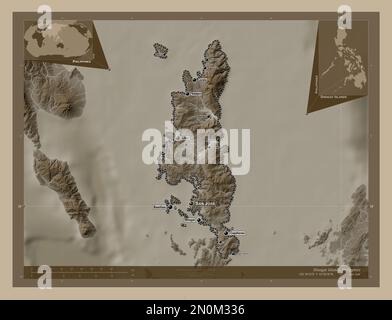 Dinagat Islands, province of Philippines. Colored elevation map with ...