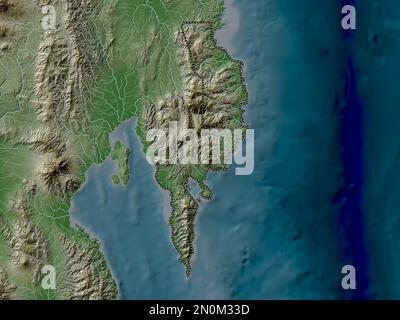 Davao Oriental, province of Philippines. Elevation map colored in wiki ...
