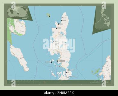 Dinagat Islands, province of Philippines. Open Street Map. Locations of ...