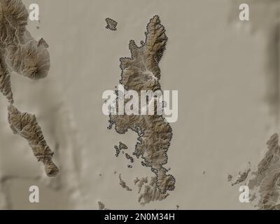 Dinagat Islands, province of Philippines. Colored elevation map with ...