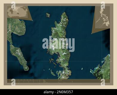 Dinagat Islands, province of Philippines. High resolution satellite map ...