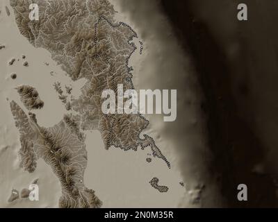 Eastern Samar, province of Philippines. Colored elevation map with ...