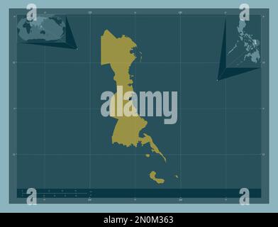 Eastern Samar, province of Philippines. Solid color shape. Locations ...