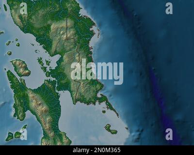 Eastern Samar, province of Philippines. Colored elevation map with ...