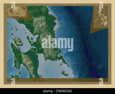 Eastern Samar, province of Philippines. Colored elevation map with ...