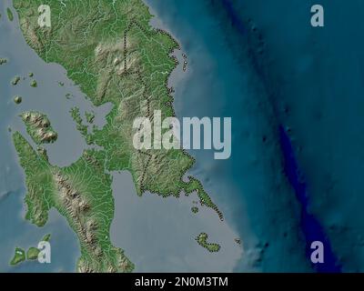 Eastern Samar, province of Philippines. Colored elevation map with ...