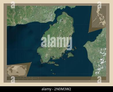 Guimaras, province of Philippines. High resolution satellite map Stock ...
