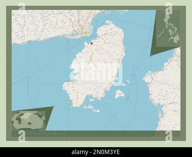 Guimaras, province of Philippines. Open Street Map. Locations and names ...