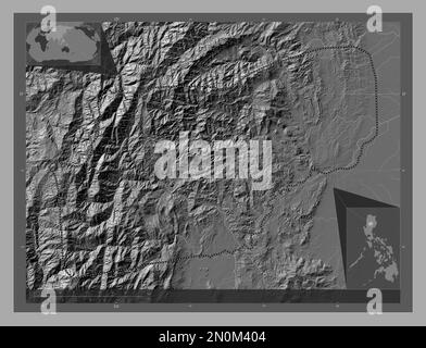 Ifugao, province of Philippines. Bilevel elevation map with lakes and ...