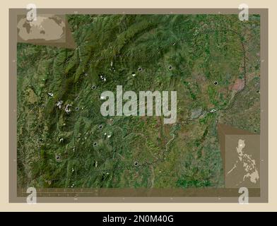 Ifugao, province of Philippines. High resolution satellite map. Corner ...