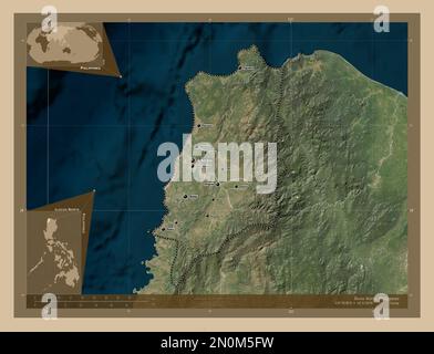 Ilocos Norte, province of Philippines. Low resolution satellite map ...