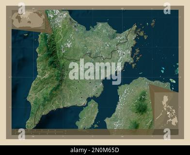 Iloilo, province of Philippines. High resolution satellite map Stock ...