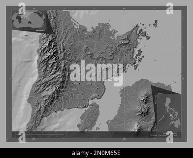 Iloilo, province of Philippines. Bilevel elevation map with lakes and ...