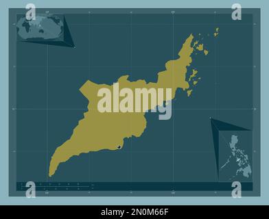 Iloilo, province of Philippines. Solid color shape. Locations and names ...