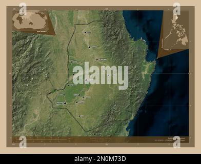 Isabela, province of Philippines. Low resolution satellite map Stock ...