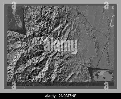 Kalinga, province of Philippines. Bilevel elevation map with lakes and ...