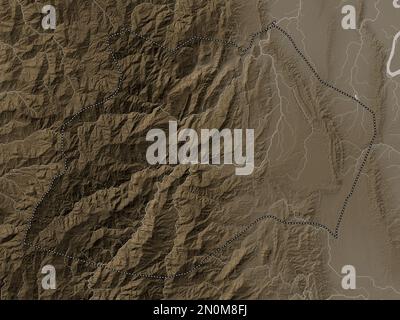 Kalinga, province of Philippines. Colored elevation map with lakes and ...