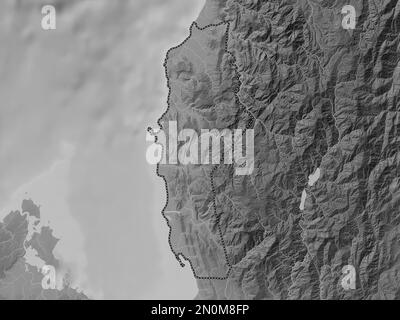 La Union, province of Philippines. Elevation map colored in sepia tones ...