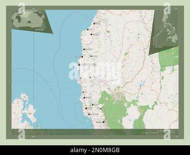La Union, province of Philippines. Open Street Map. Locations of major ...