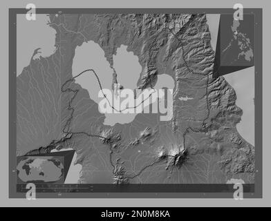 Laguna, province of Philippines. Bilevel elevation map with lakes and ...