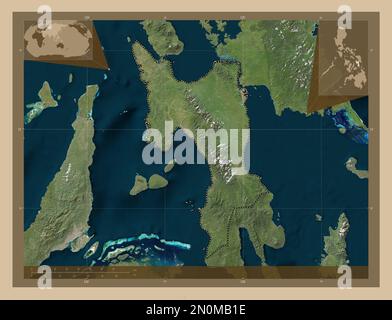 Leyte, province of Philippines. Low resolution satellite map Stock ...