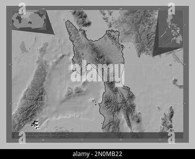 Leyte, province of Philippines. Elevation map colored in wiki style ...