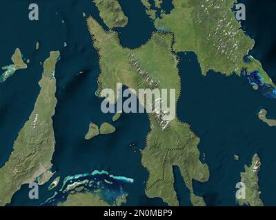 Leyte, province of Philippines. Low resolution satellite map. Locations ...