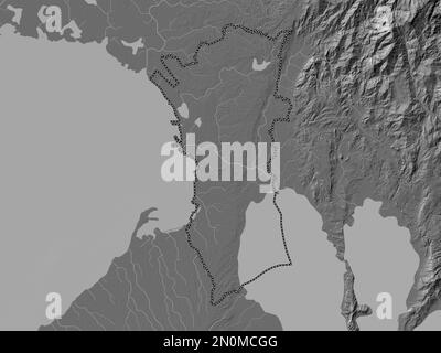 Metropolitan Manila, province of Philippines. Bilevel elevation map ...