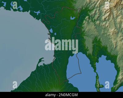 Metropolitan Manila, province of Philippines. Elevation map colored in ...