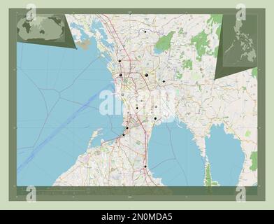 Quezon, province of Philippines. Open Street Map. Locations and names ...