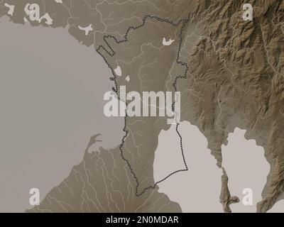 Metropolitan Manila, province of Philippines. Colored elevation map ...