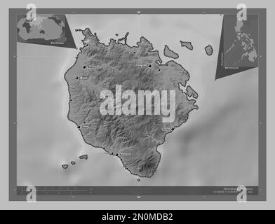 Marinduque, province of Philippines. Elevation map colored in wiki ...