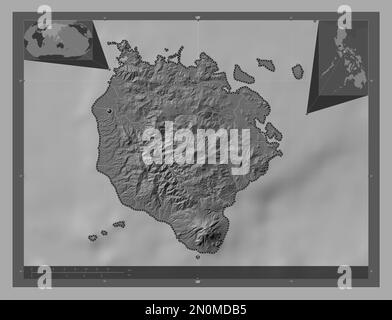 Marinduque, province of Philippines. Elevation map colored in wiki ...